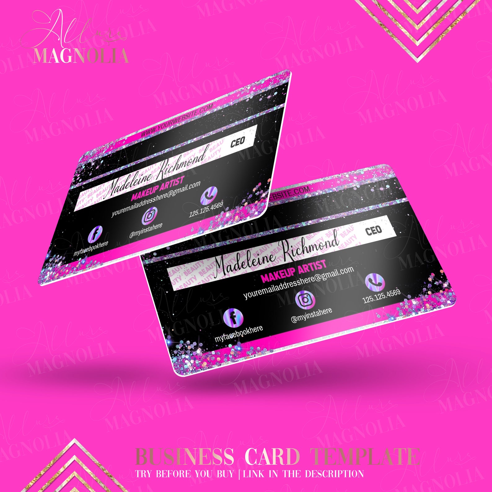 BEAUTY BUSINESS CARD Beauty Cosmetics Business Cards | Etsy