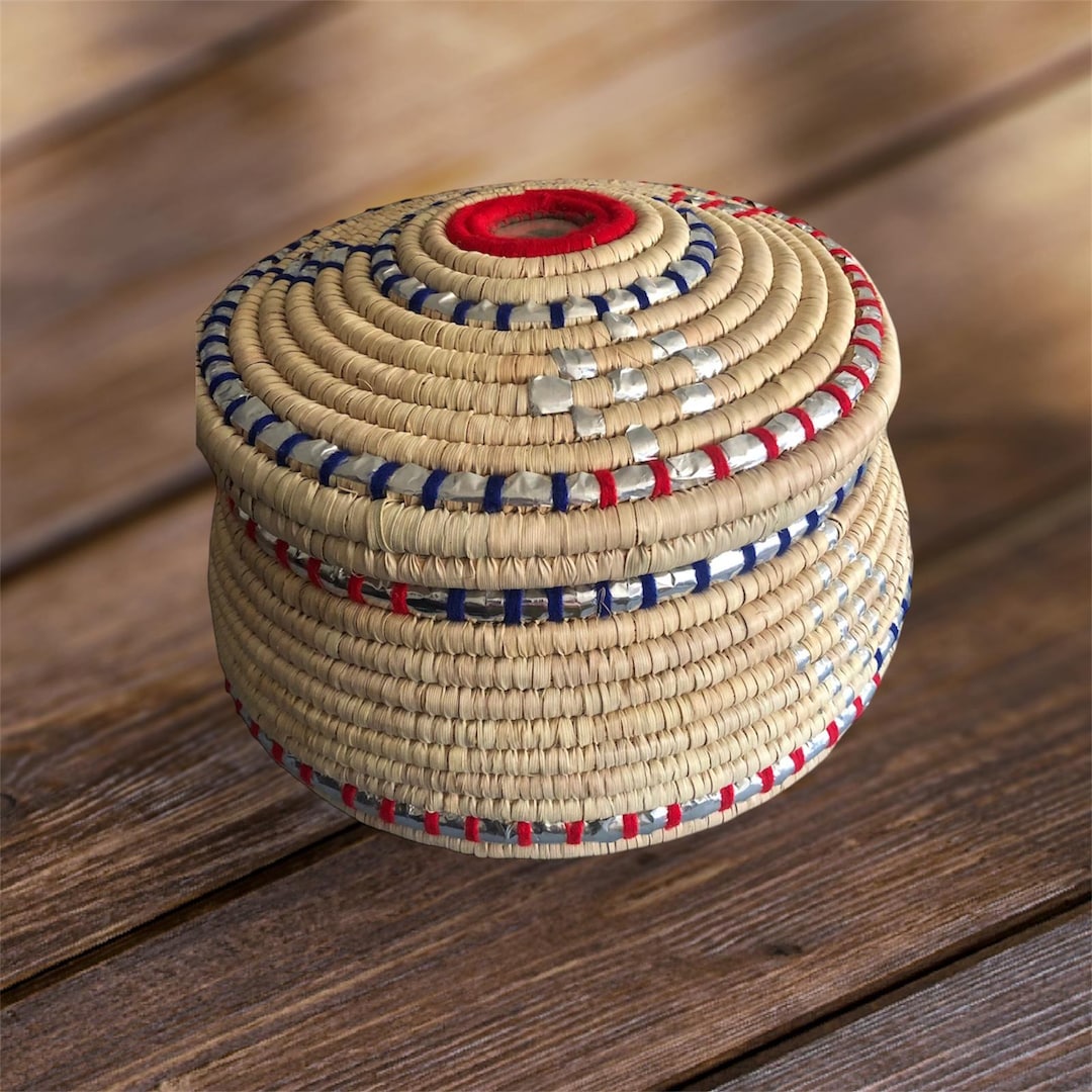 Hand Made Grass Basket,hot Pot,basket With Lid,traditional Roti Basket ...