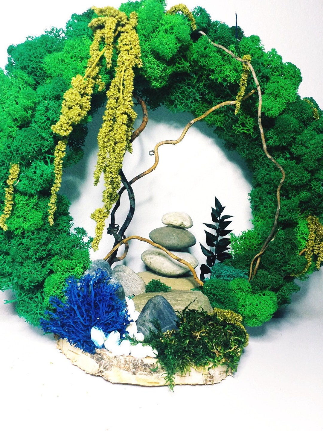 Handmade Preserved Moss Zen Garden Wall Art (35cm) - Etsy