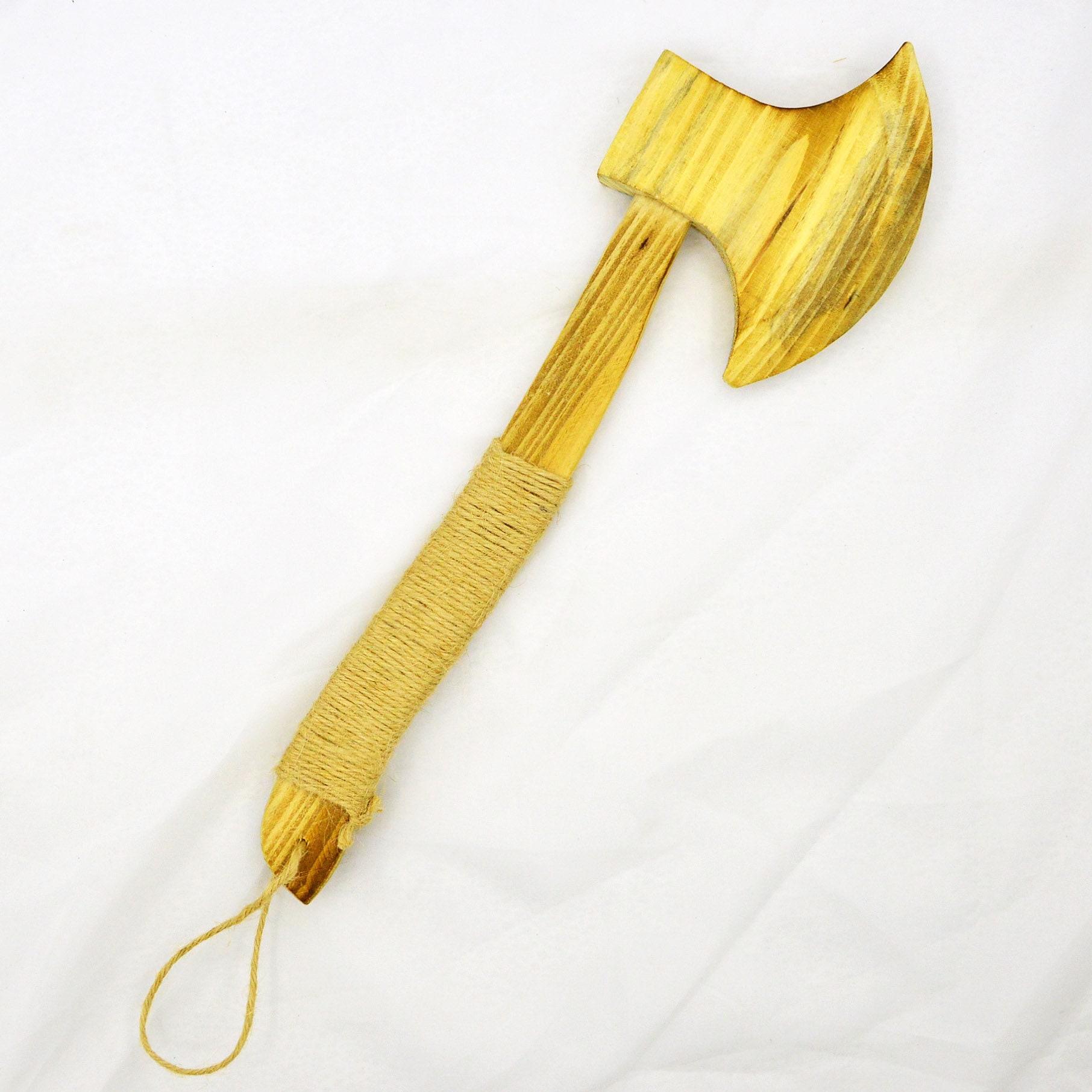 Toy Wooden Axe Handle Wrapped with Hemp Rope and the Tail | Etsy