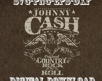 Johnny Cash Svg | Etsy