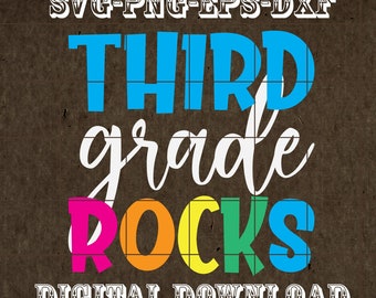 Third Grade Rocks Png - Etsy