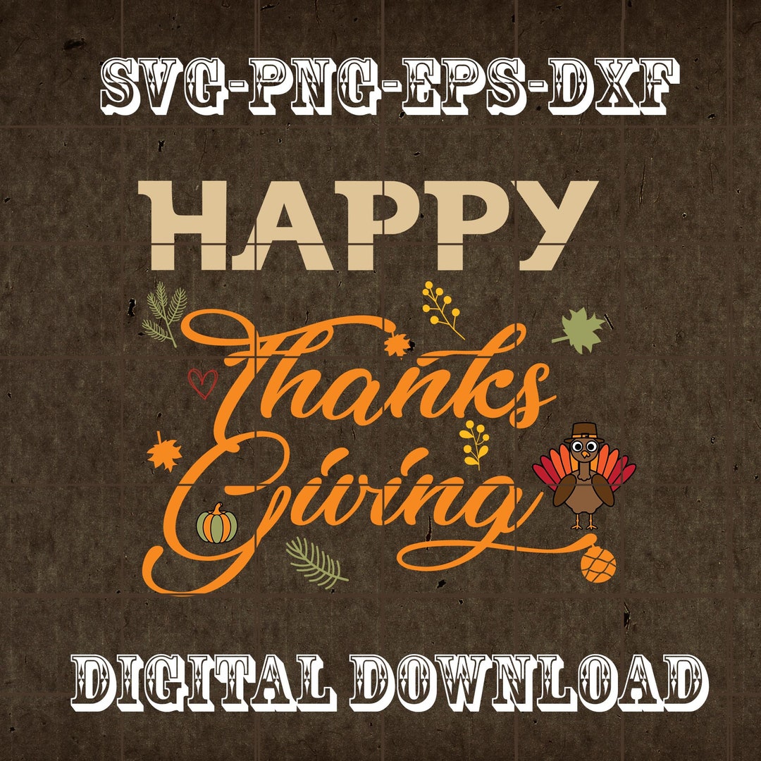 Happy Thanksgiving Autumn Fall Leaves for Holiday Season SVG - Etsy