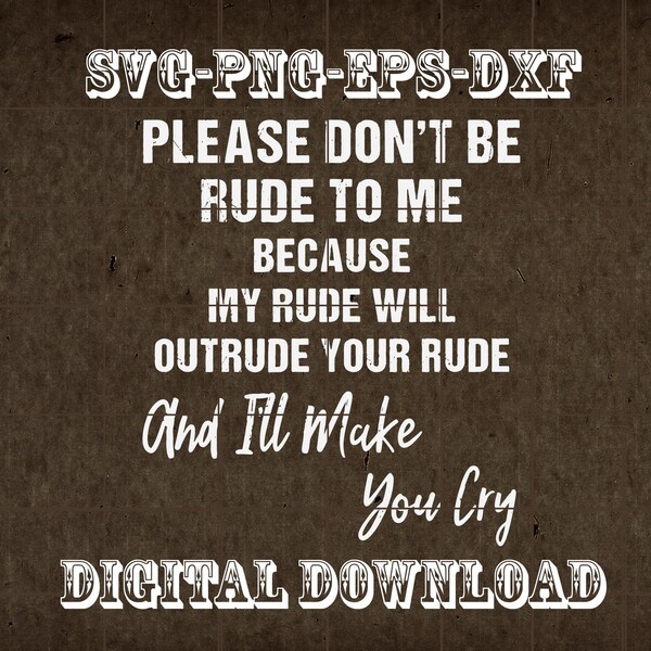 Rude Svg - Etsy