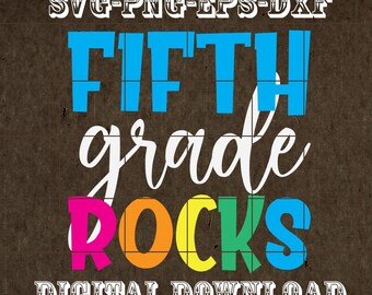 5th Grade Rocks Svg - Etsy