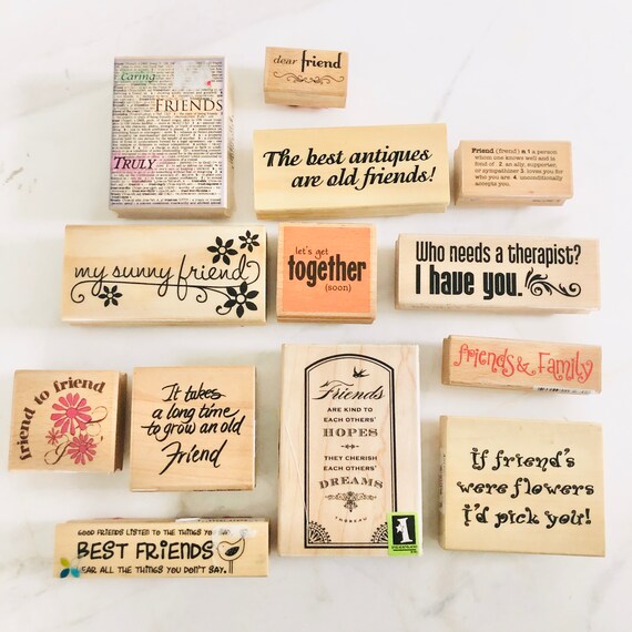 Friend Stamps Rubber Stamps Best Friends Stamps Stamping | Etsy