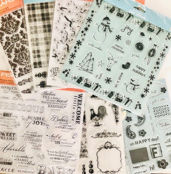 Fiskars Stamp sets Repositionable Rubber Stamps Stamps | Etsy