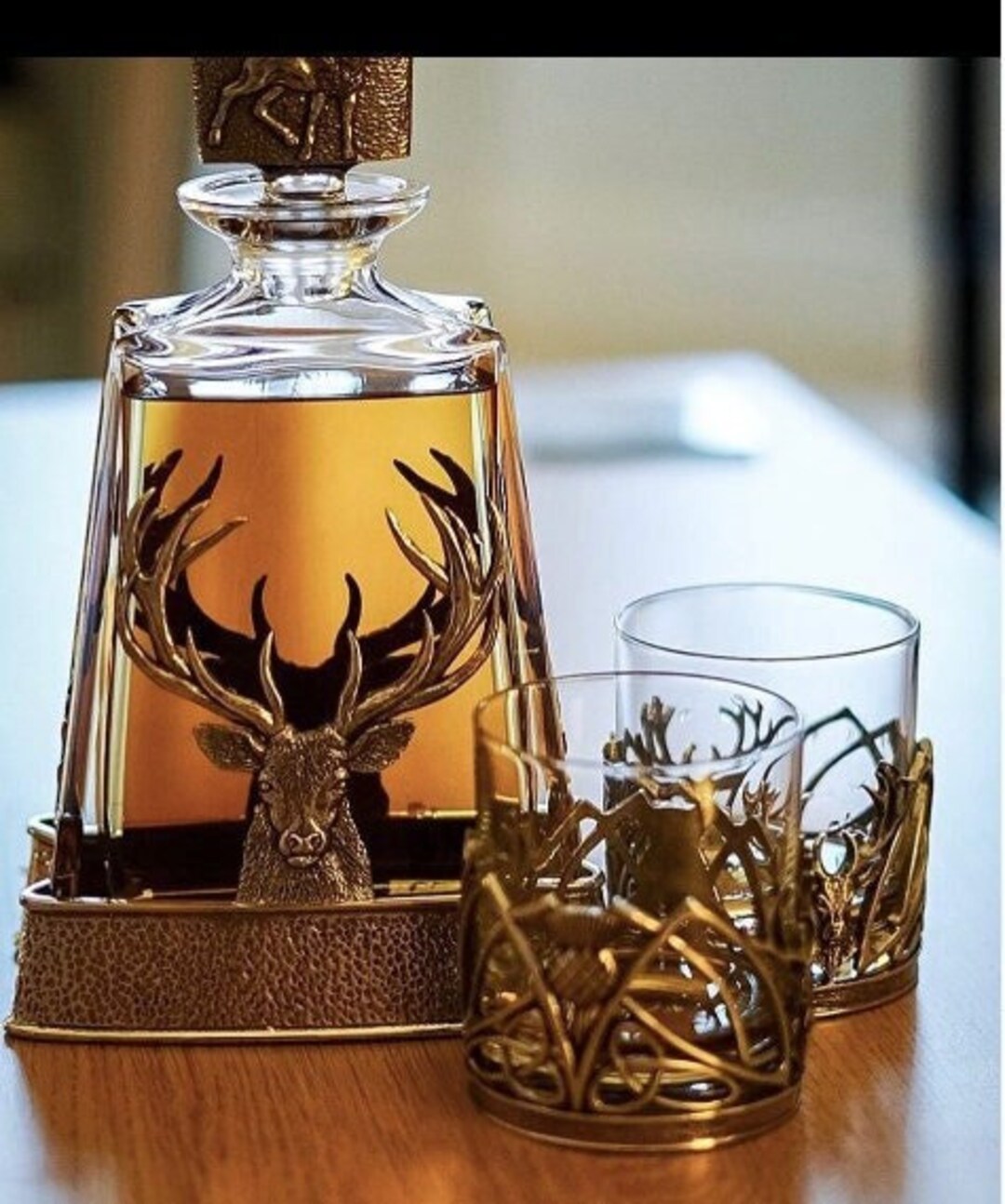 Personalised Stag Decanter & 2 Stag Glasses Set - Etsy UK