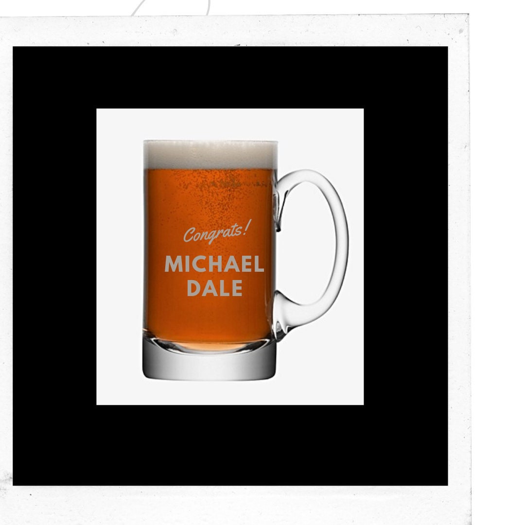 Personalised LSA Glass Tankard, Retirement Glass, Engraved Tankard ...