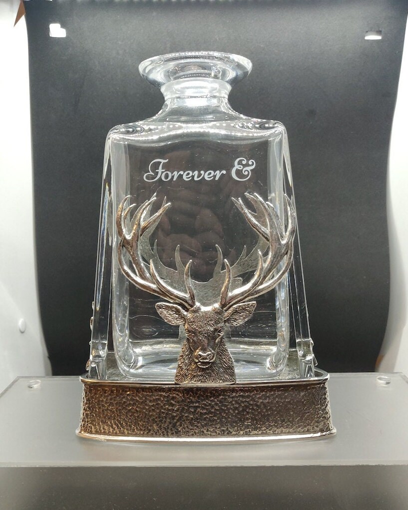 Personalised Stag Decanter & 2 Stag Glasses Set - Etsy UK