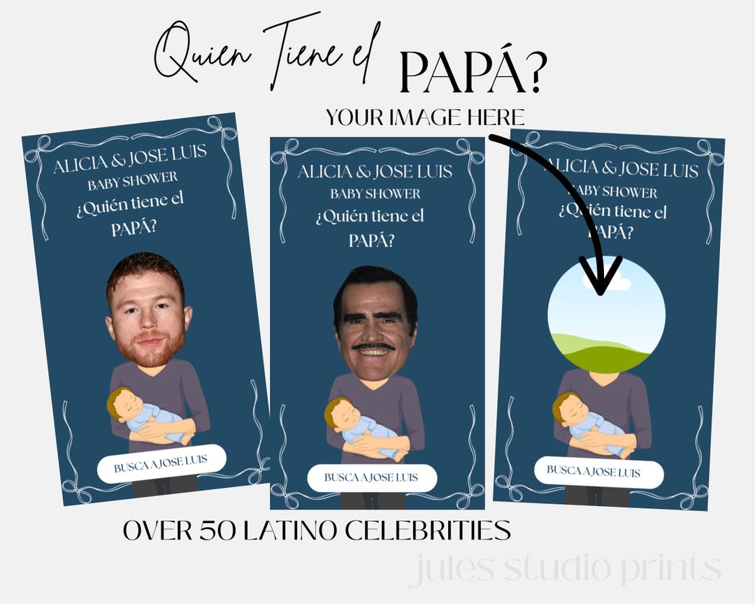 Quién Tiene El Papá? Baby Shower Game | Funny Baby Shower Printable ...