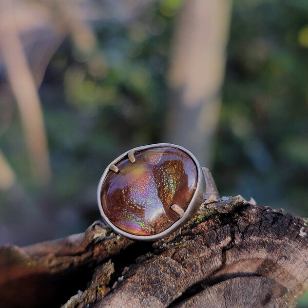 Fire Agate Ring - Etsy