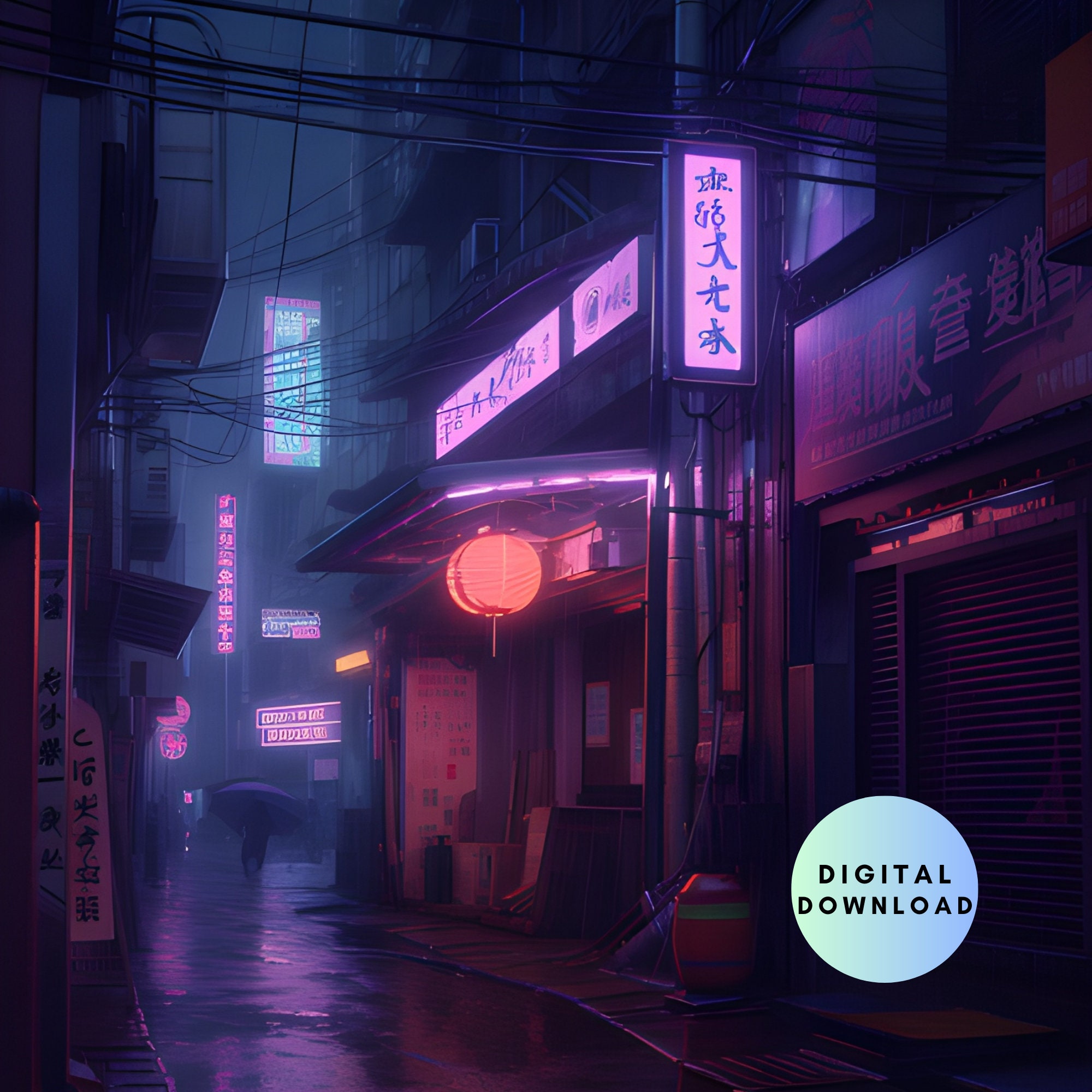 Lofi Digital Wall Art Japanese Anime Aesthetic, Kawaii Design Style ...
