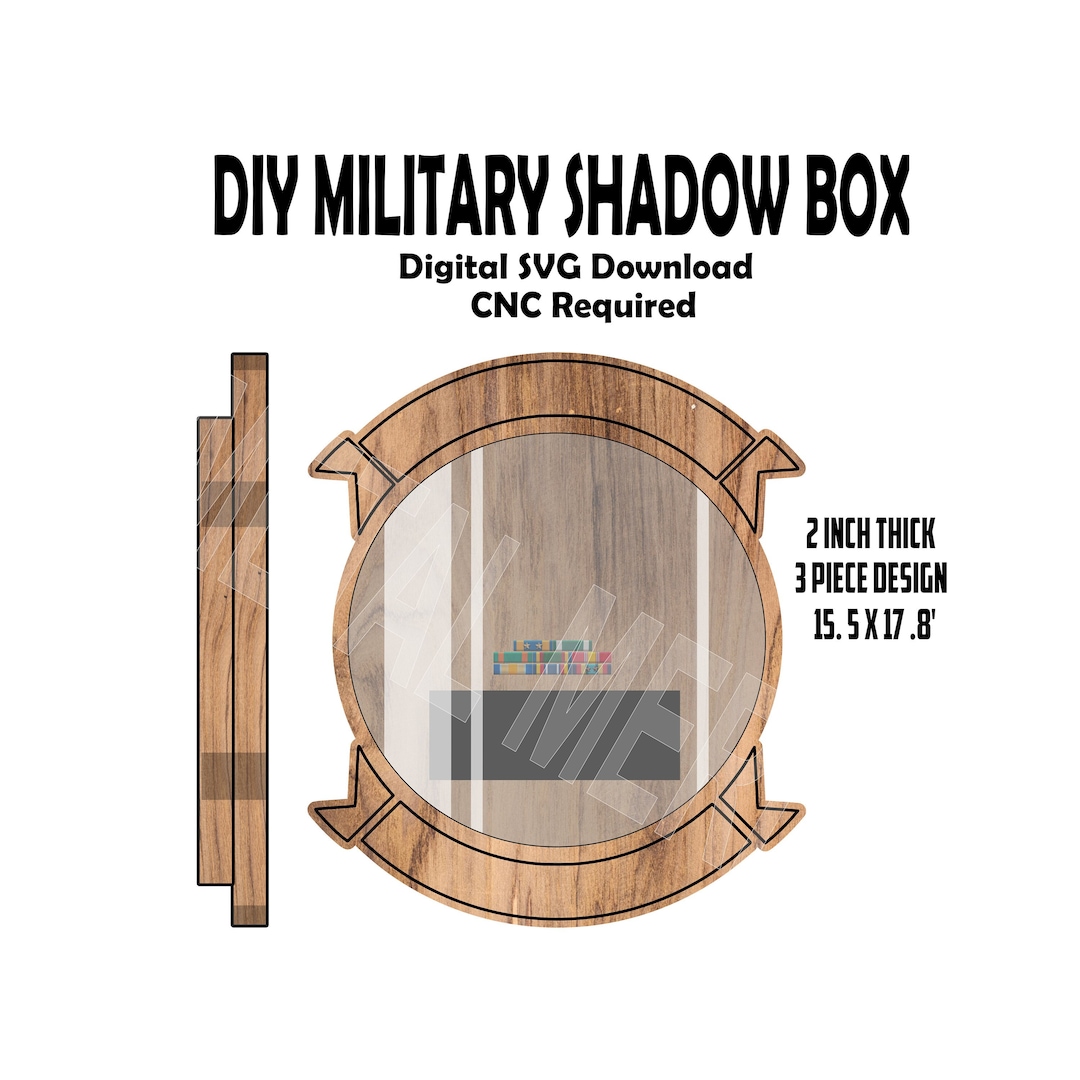 DIY Military Shadow Box | Frameless | CNC Digital Download SVG | Banner ...