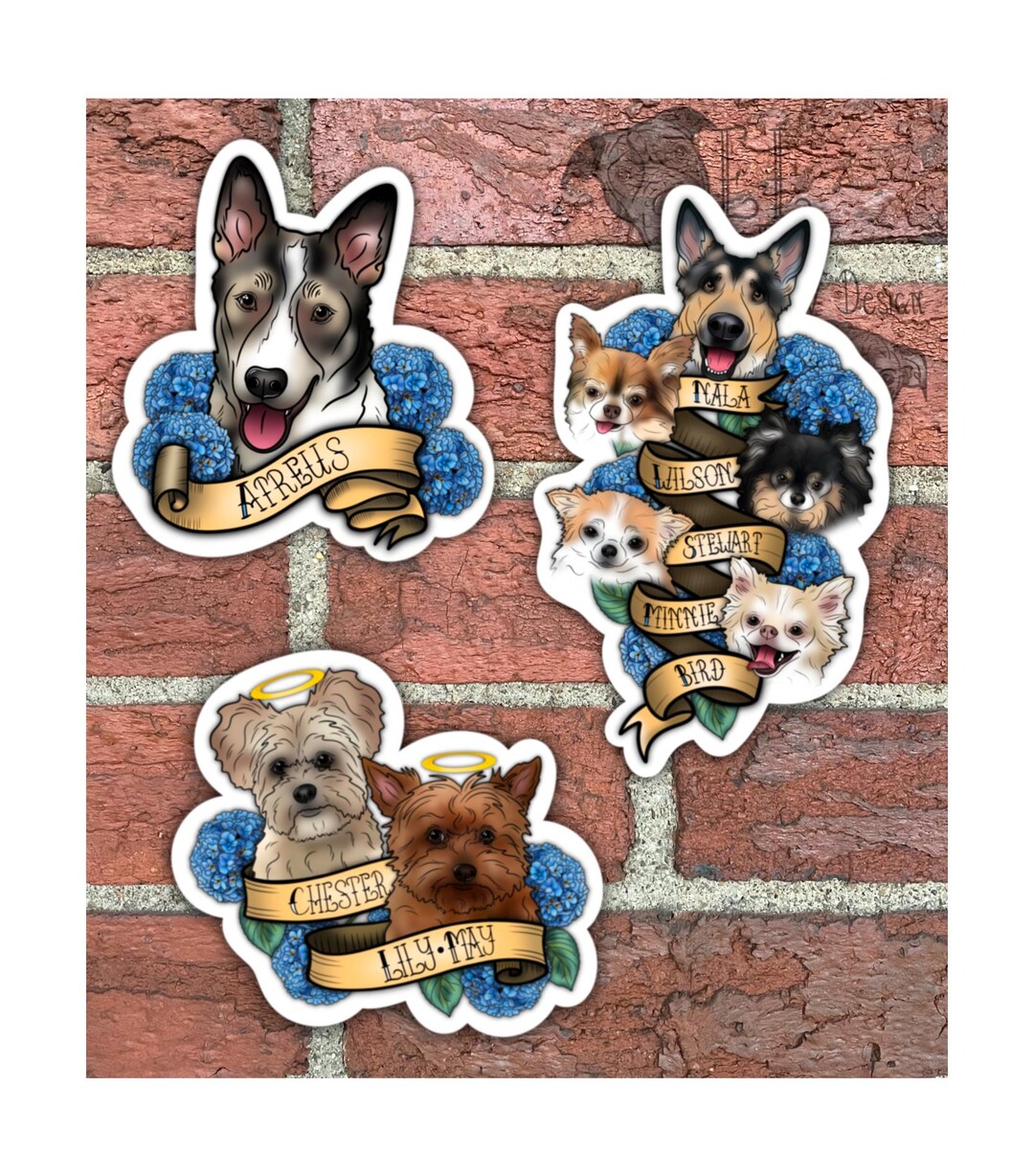 Personalized Dog Vinyl Stickers, Waterproof and Weatherproof Stickers ...