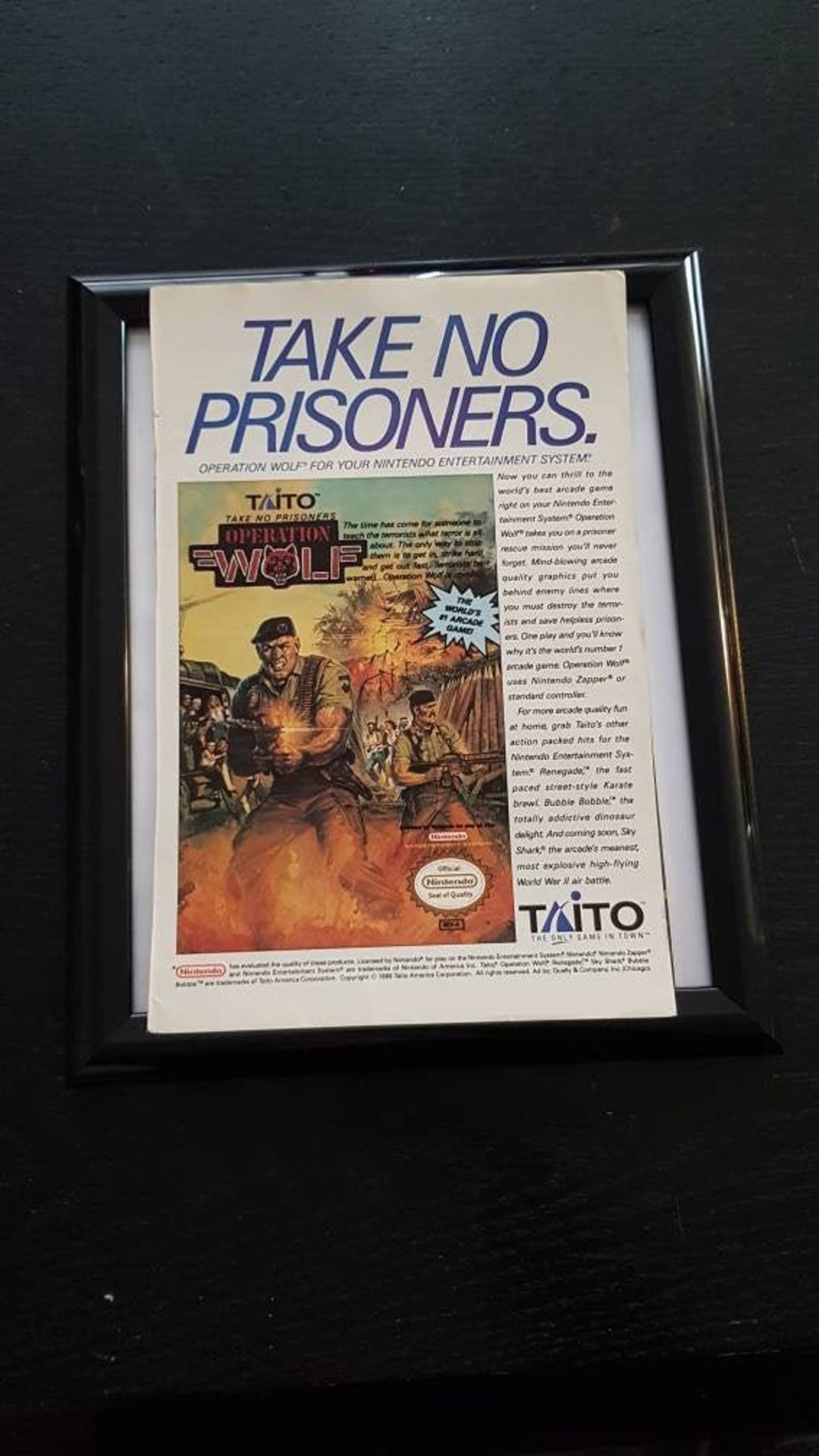 Operation Wolf Advertisement Poster in Frame - Etsy