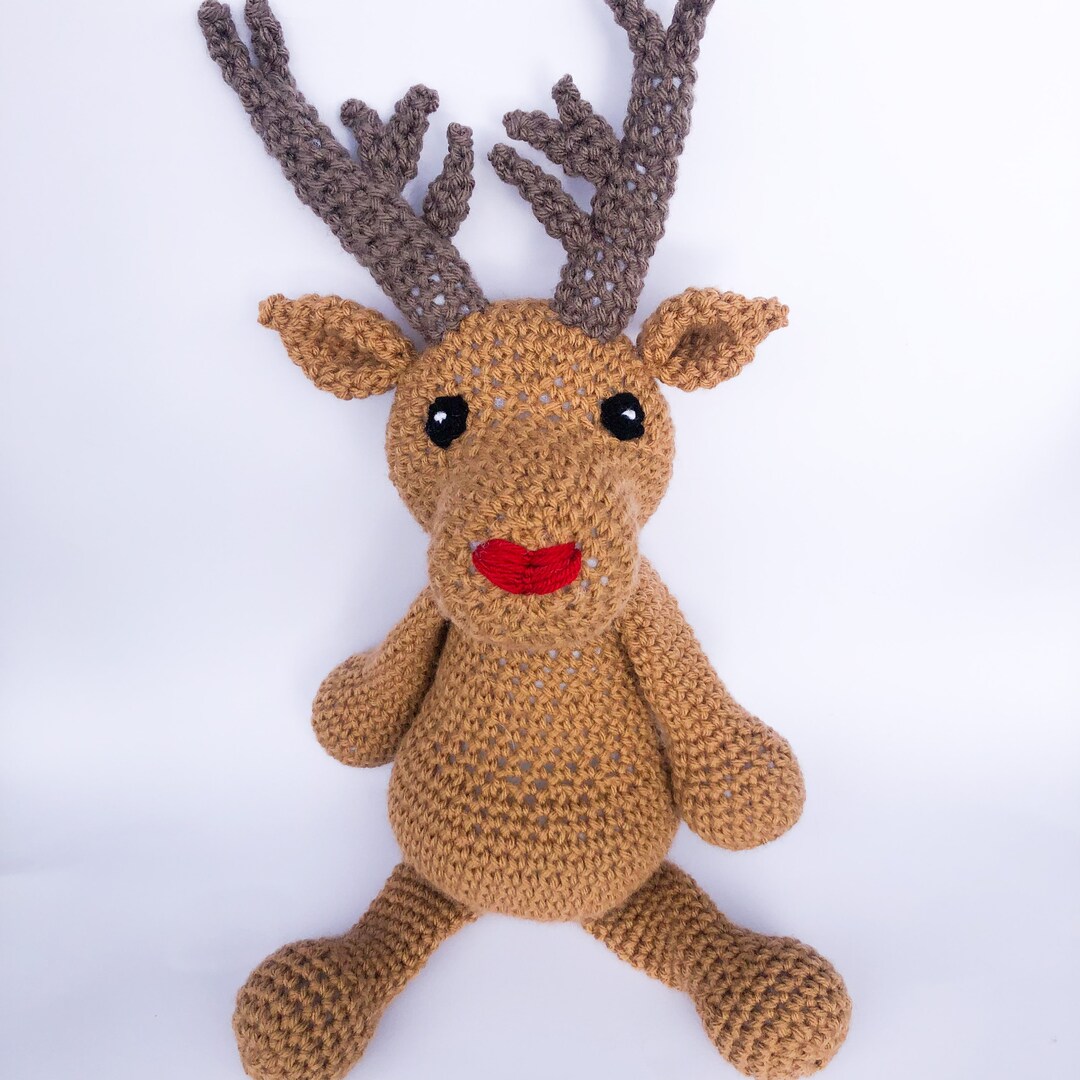Reindeer Stuffed Animal, Custom Crochet Plush Animal, Reindeer Toy ...