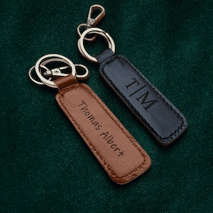 Customized Leather Key Holder, Personalized Leather Key Ring, Engraved ...
