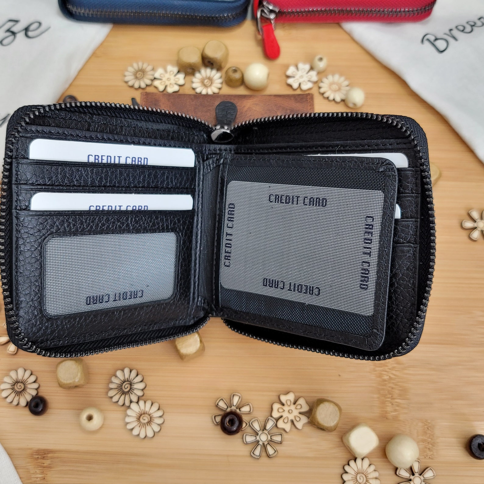 Handmade Unisex Card Wallet, Personalized Men Leather Wallet, Women ...