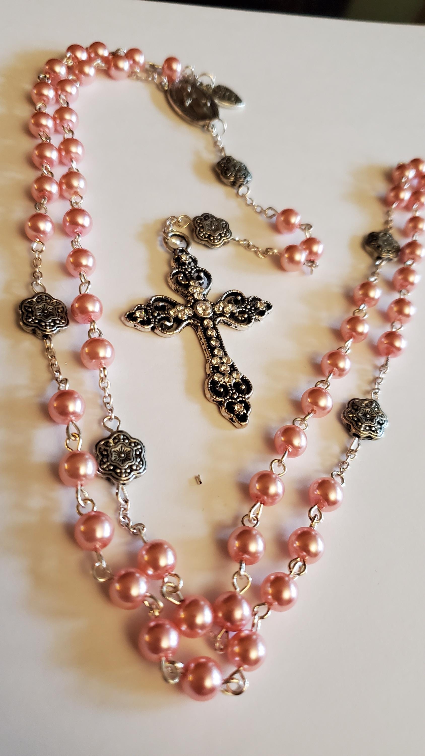 Beautiful Pink Rosary - Etsy