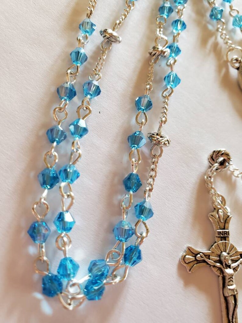 Light Blue Rosary - Etsy
