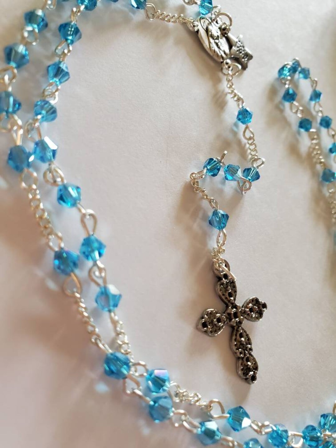 Beautiful Light Blue Rosary - Etsy