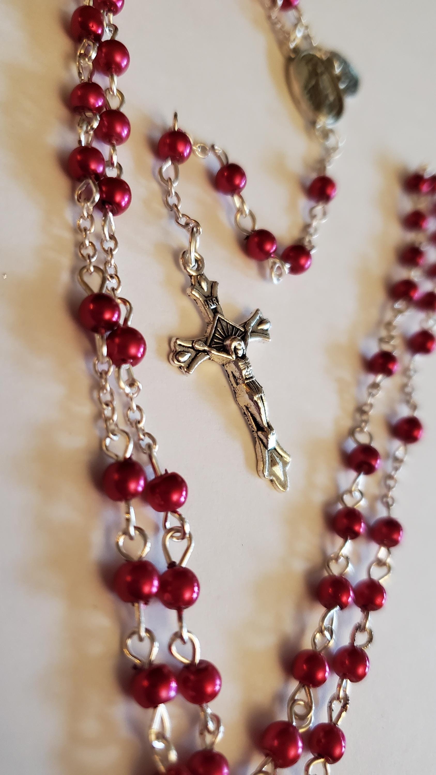Beautiful Red Rosary - Etsy
