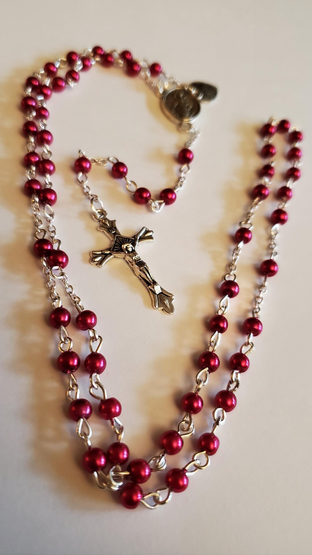 Beautiful Red Rosary - Etsy