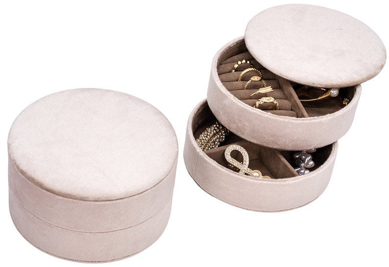 Personalised Large Circle Jewellery Box Velvet Jewellery Box - Etsy