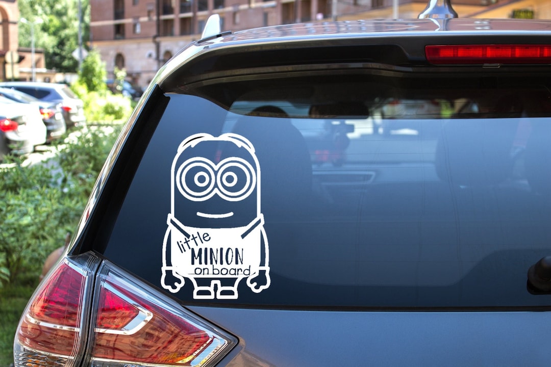 Car Vinyl Decal Sticker | Little Minion on Board | Baby/kids Car ...