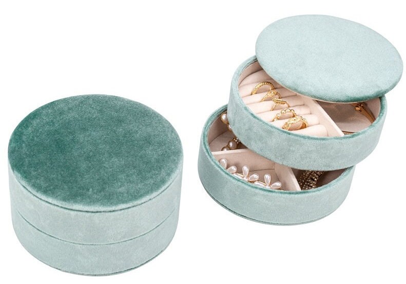 Personalised Large Circle Jewellery Box Velvet Jewellery Box - Etsy