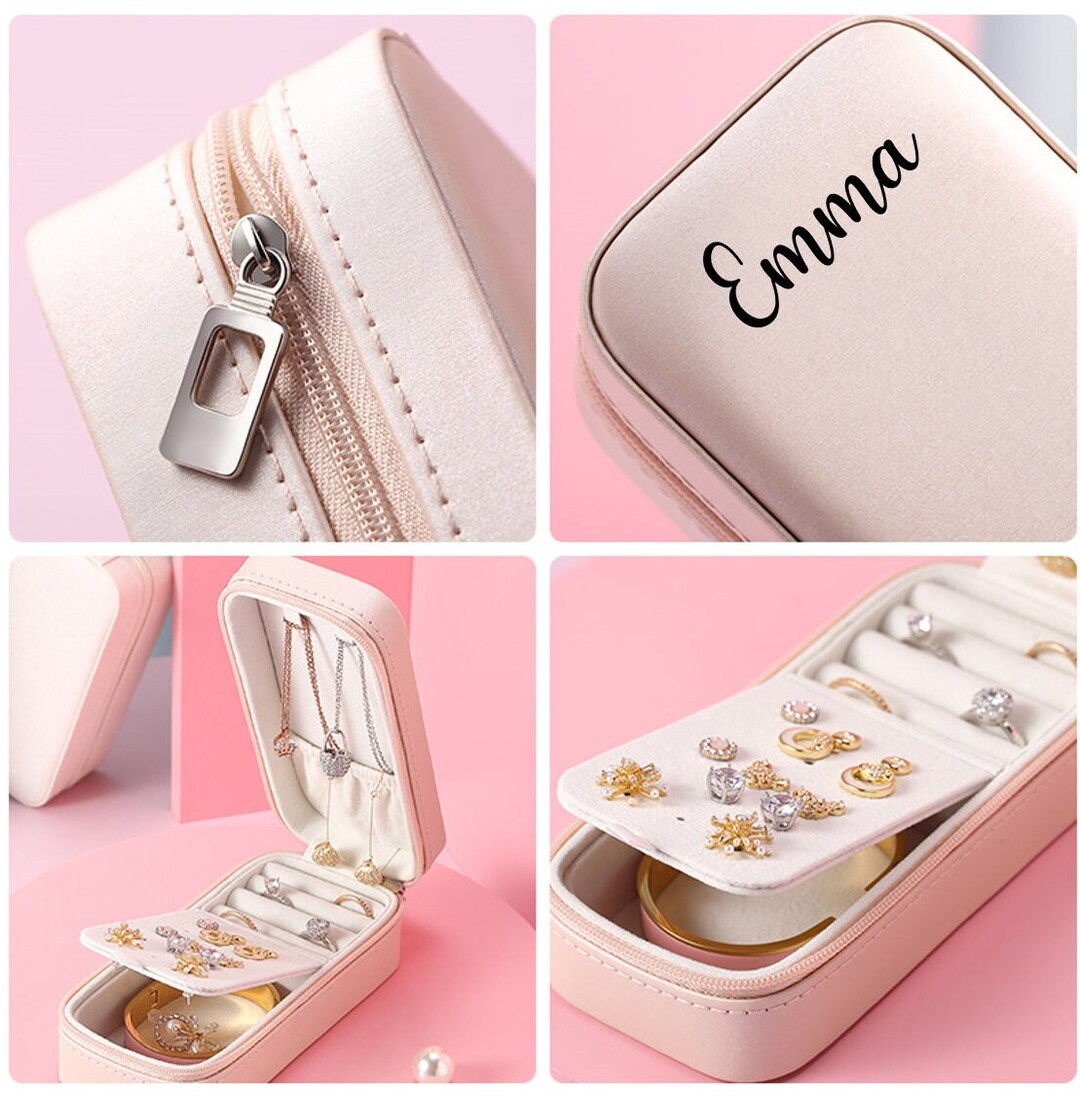 Personalised Leather Jewellery Box Rectangle Jewellery Box Vegan ...