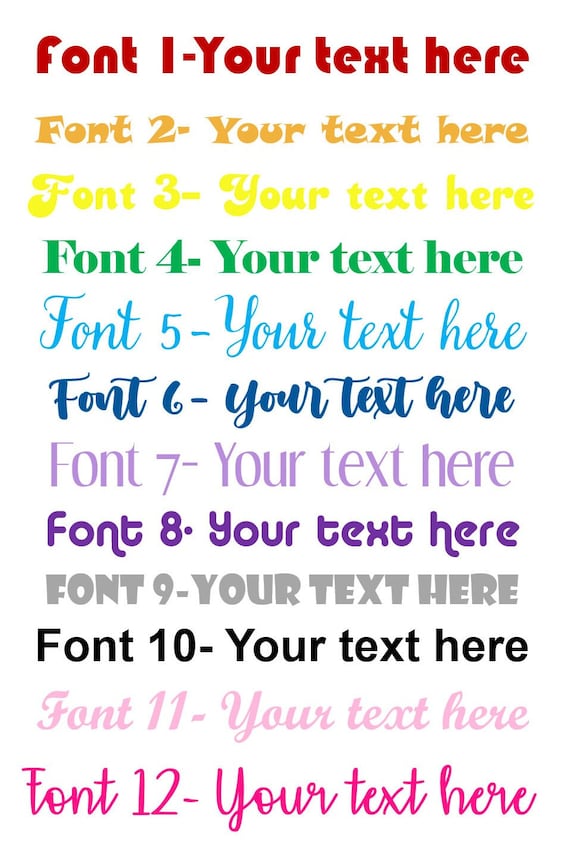 Personalised Name Vinyl Sticker Word Text Sticker Cut - Etsy