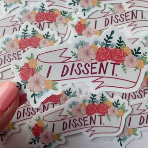 I Dissent Sticker Floral Banner I Dissent Decal RBG Quote - Etsy