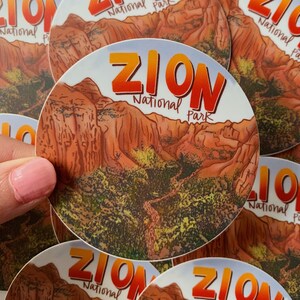 Zion National Park Sticker | National Park Art Decal | National Park ...