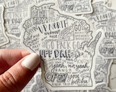 Wisconsin Sayings Sticker Minimalistic Wisconsin State - Etsy