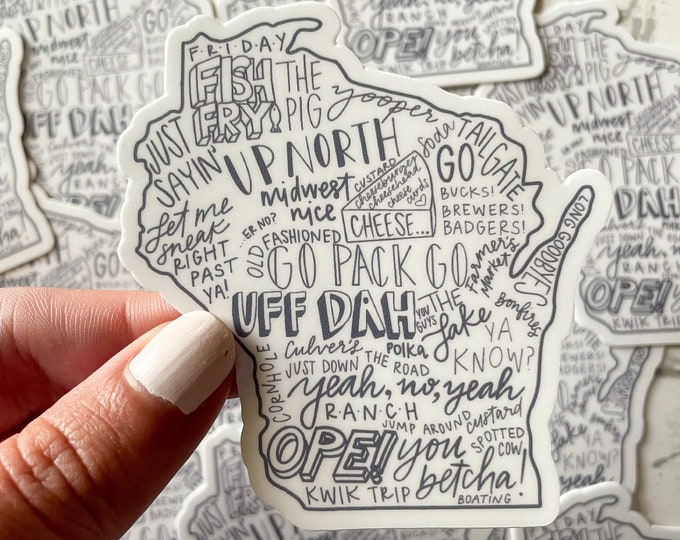 Wisconsin Sayings Sticker Minimalistic | Wisconsin State Sticker ...