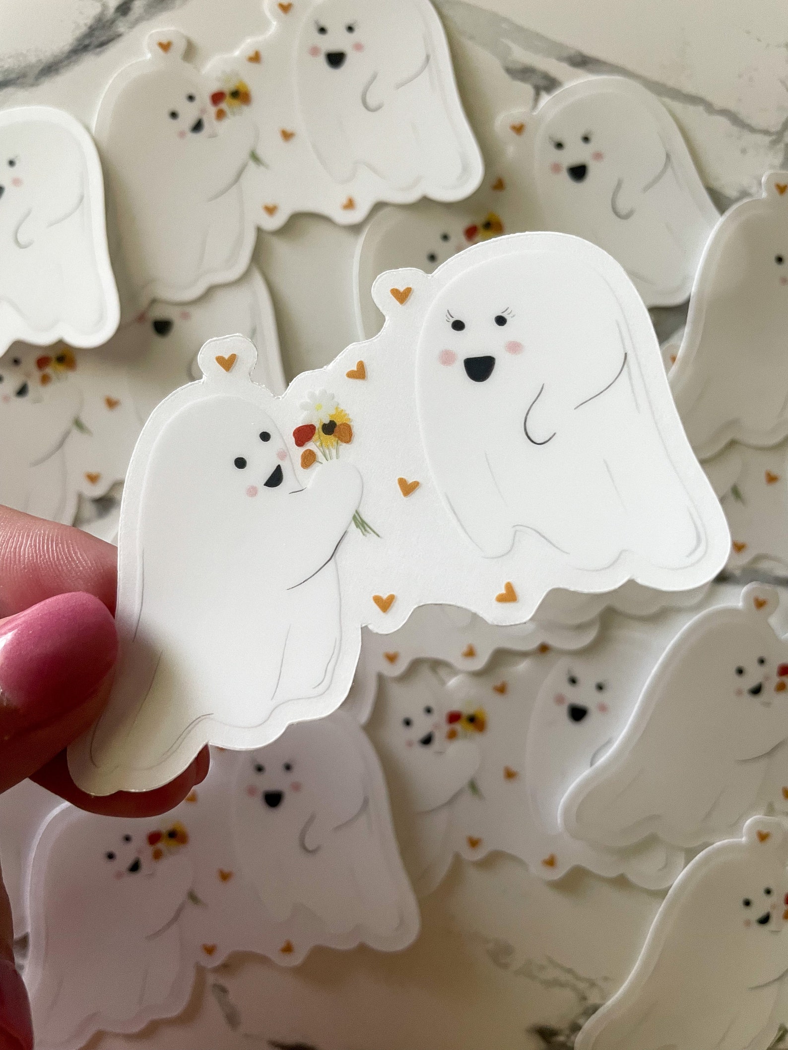 Ghost Spooky Sticker Cute Couple Ghost Sticker Halloween - Etsy