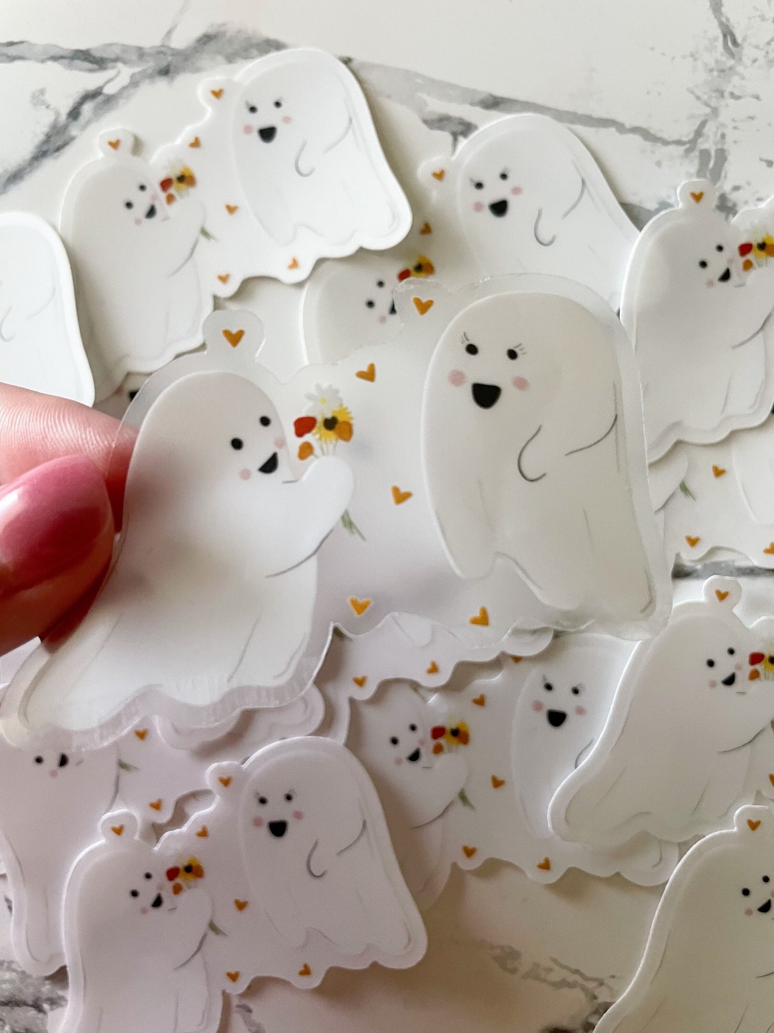 Ghost Spooky Sticker Cute Couple Ghost Sticker Halloween - Etsy