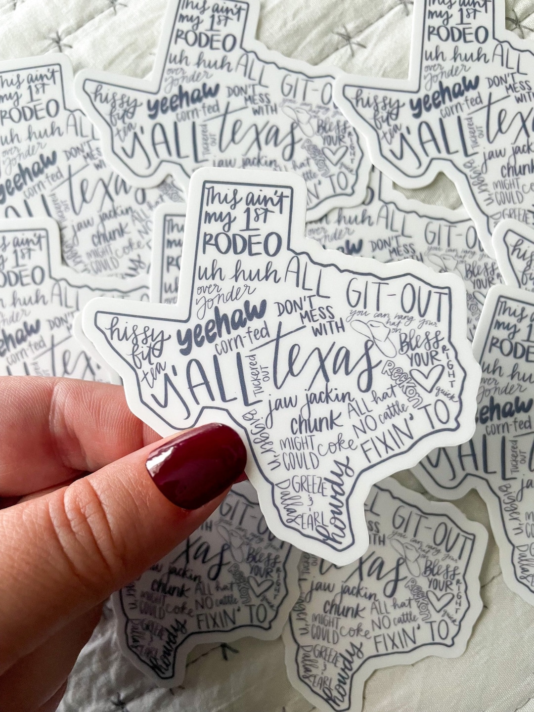 Texas Sayings Minimalistic State Sticker | Texas Sayings | Texas State ...