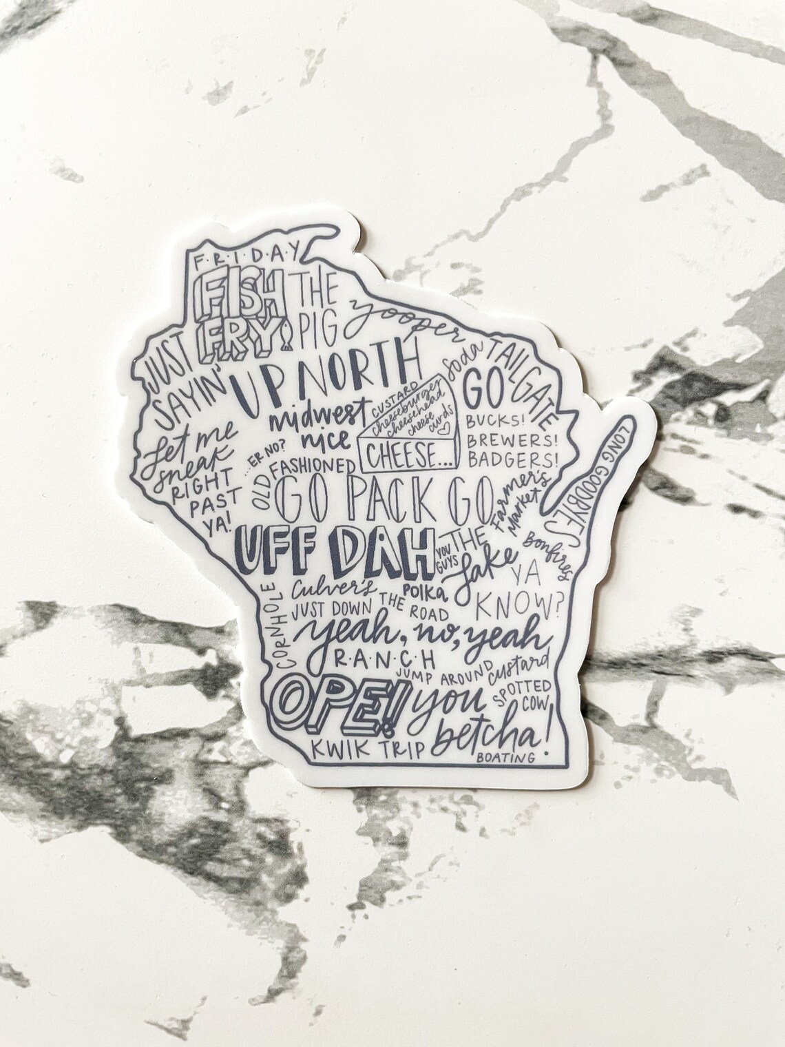 Wisconsin Sayings Sticker Minimalistic Wisconsin State - Etsy