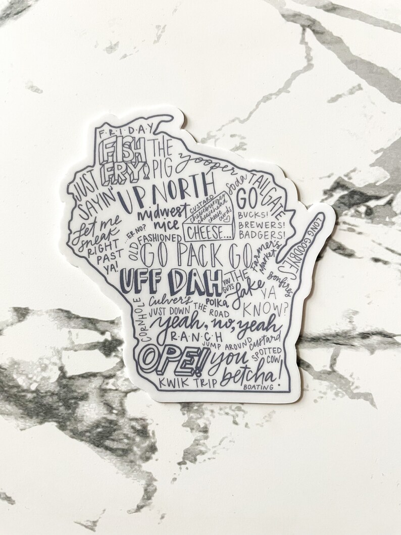 Wisconsin Sayings Sticker Minimalistic Wisconsin State - Etsy