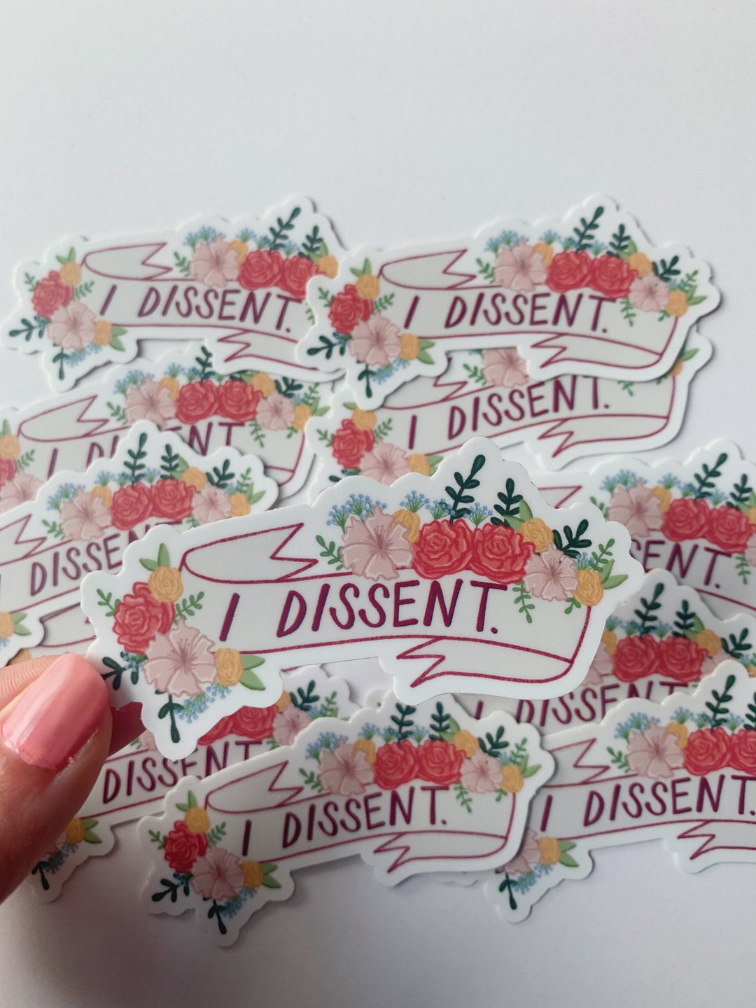 I Dissent Sticker Floral Banner I Dissent Decal RBG Quote - Etsy
