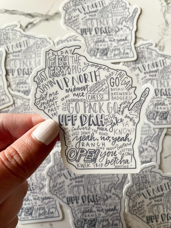 Wisconsin Sayings Sticker Minimalistic Wisconsin State - Etsy