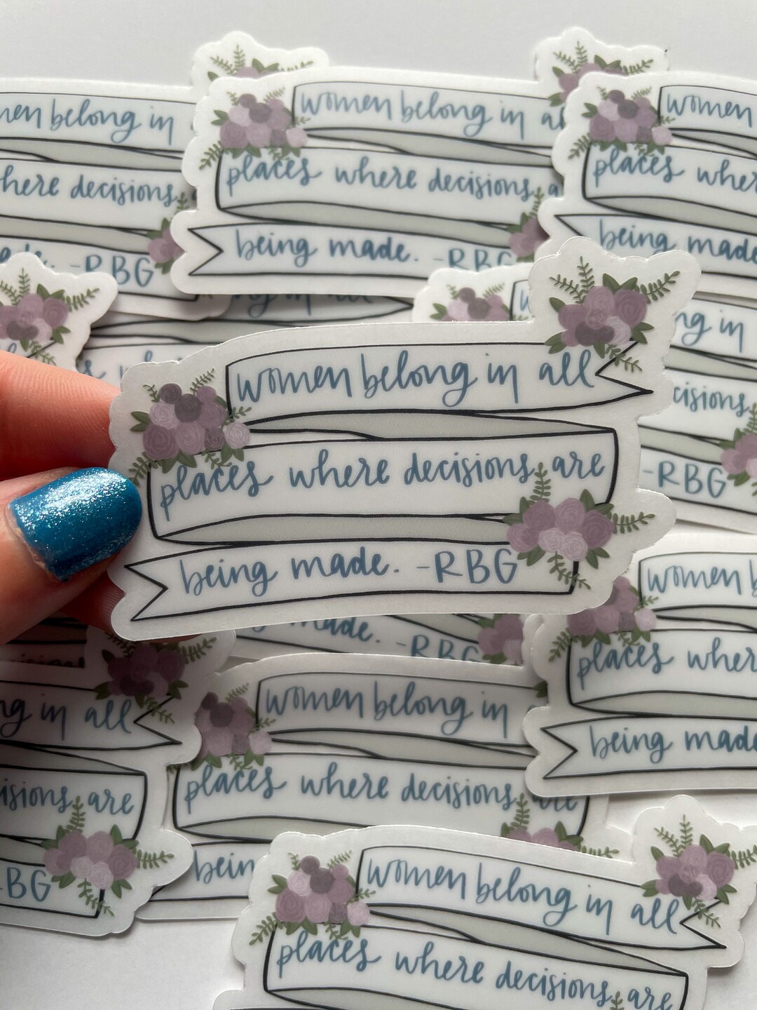 RBG Sticker Women Belong Sticker Feminist Sticker Floral Feminism ...