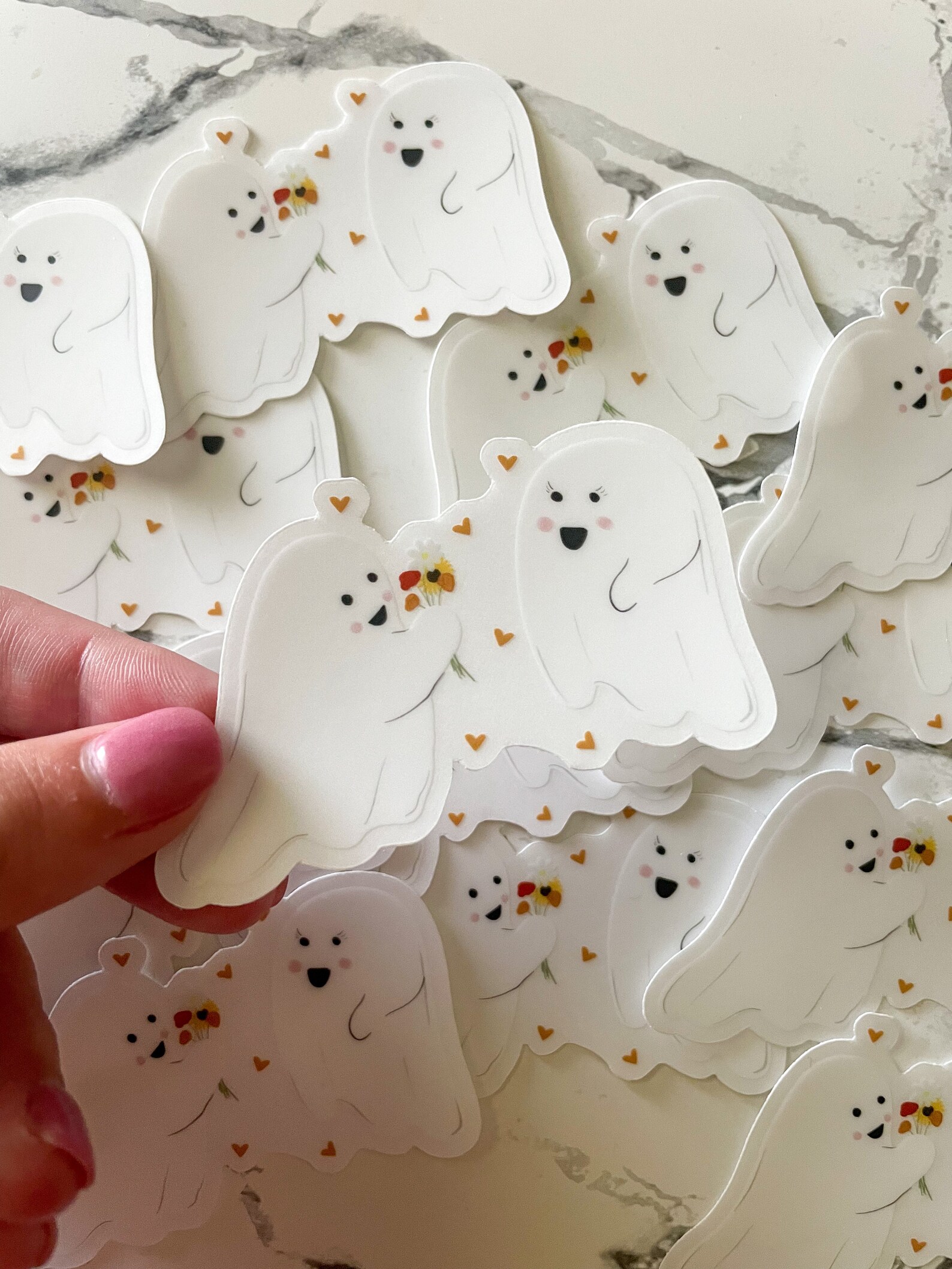 Ghost Spooky Sticker Cute Couple Ghost Sticker Halloween - Etsy