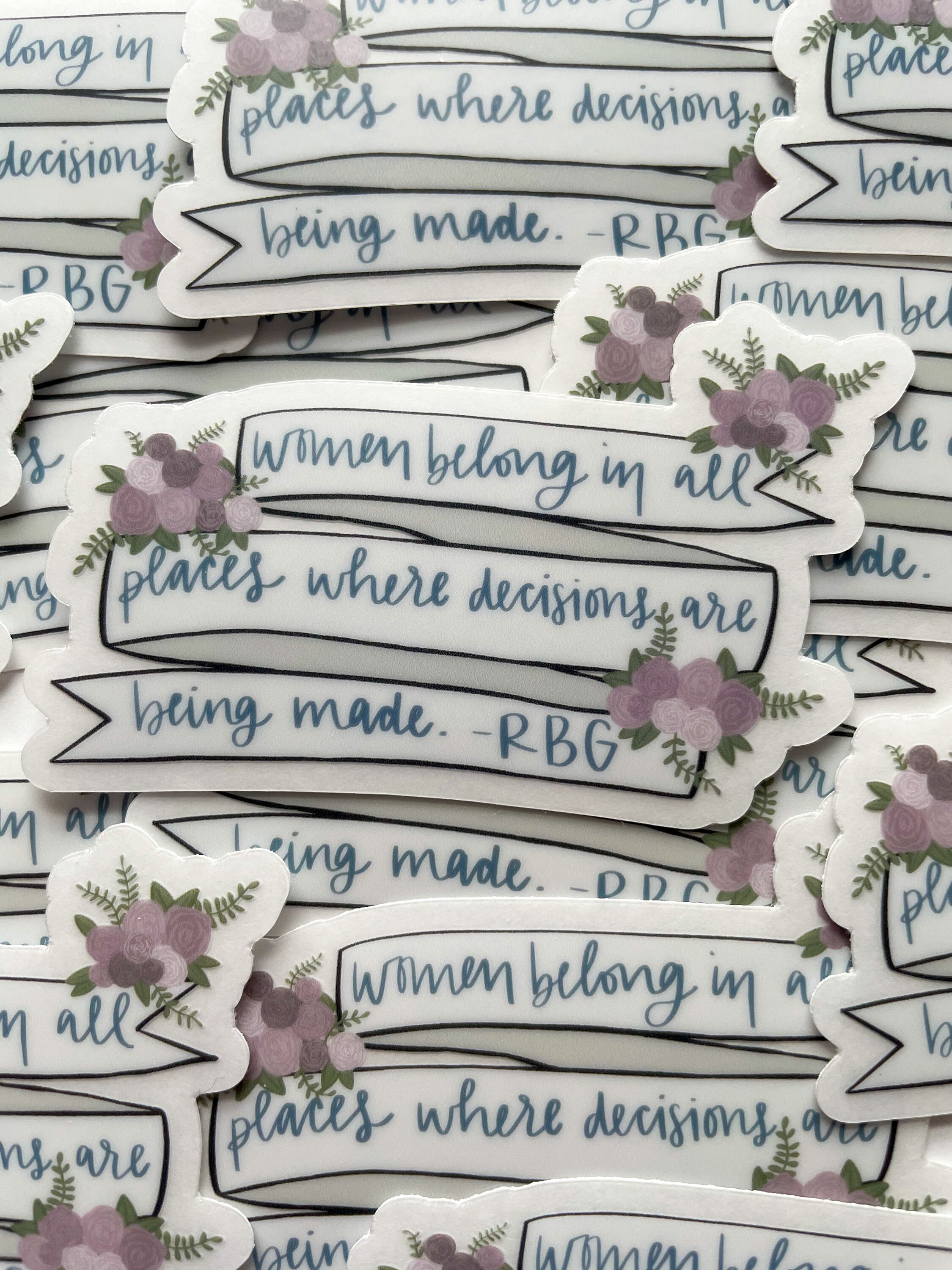 RBG Sticker Women Belong Sticker Feminist Sticker Floral | Etsy