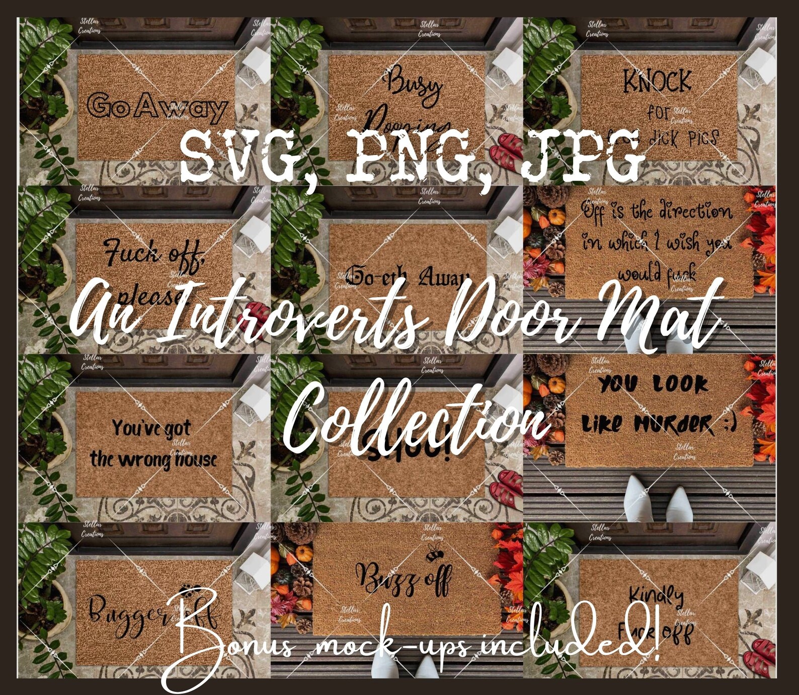An Introverts Doormat Collection- 12 High Quality Images SVG, PNG, Jpg ...