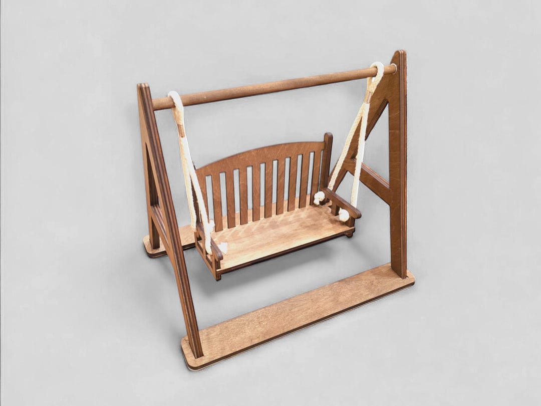 Make Your Own Wooden Swing Miniature Double Swing Swing for Dolls Craft ...