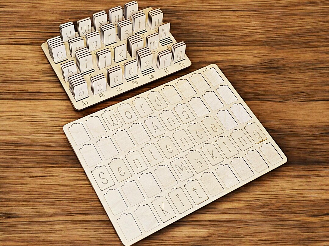 Wooden Educational Montessori Alphabet Board for Word and Sentence ...